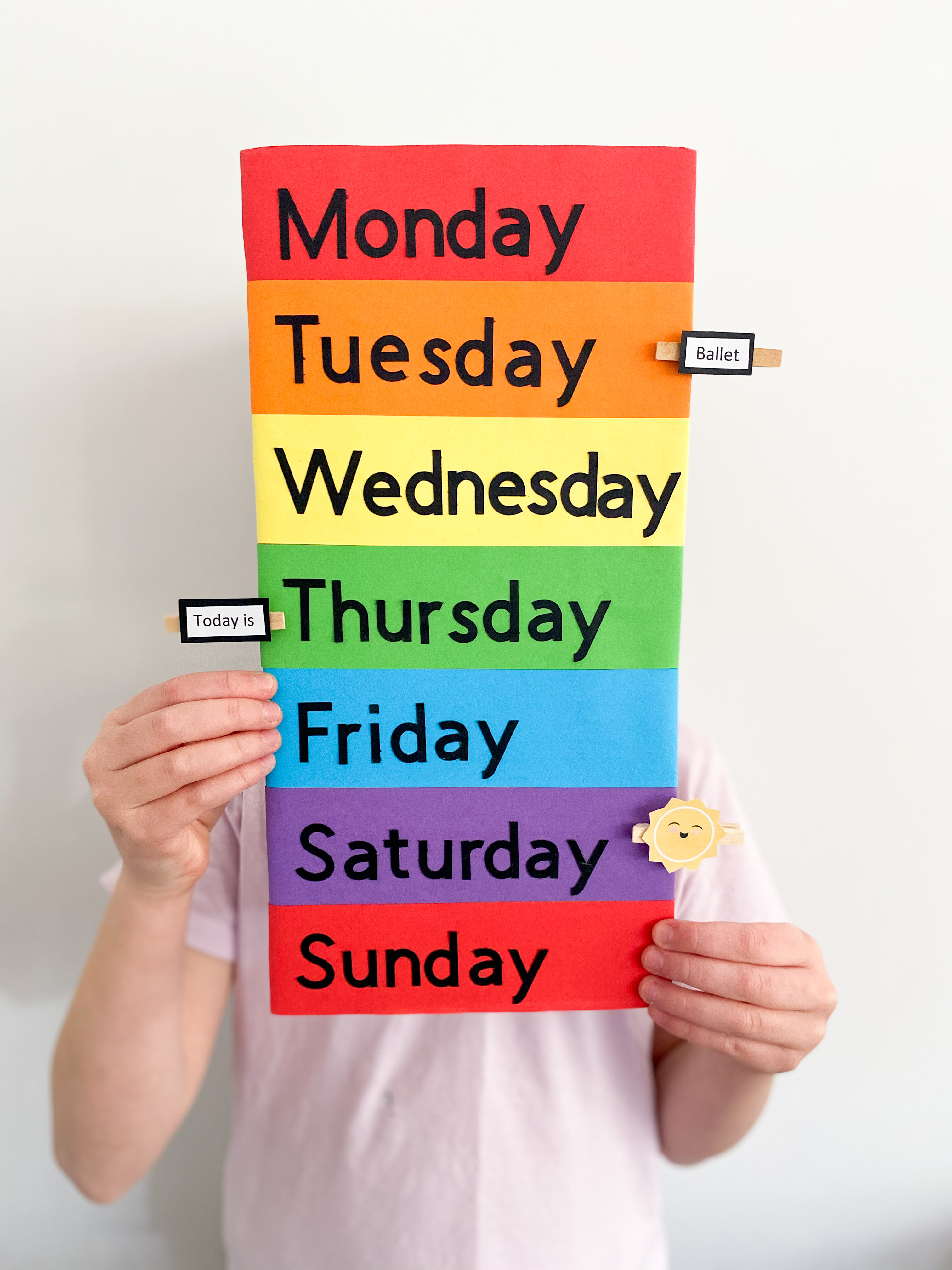 Days of The Week Peg Board