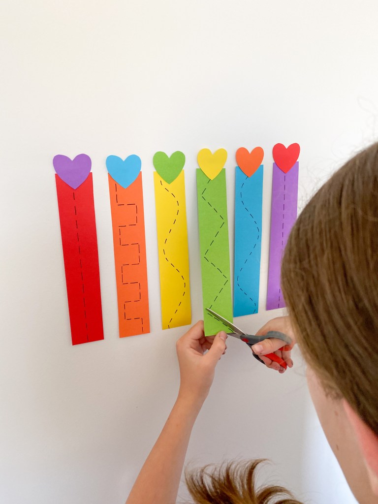 Easy Valentine’s Scissor Skills for Kids